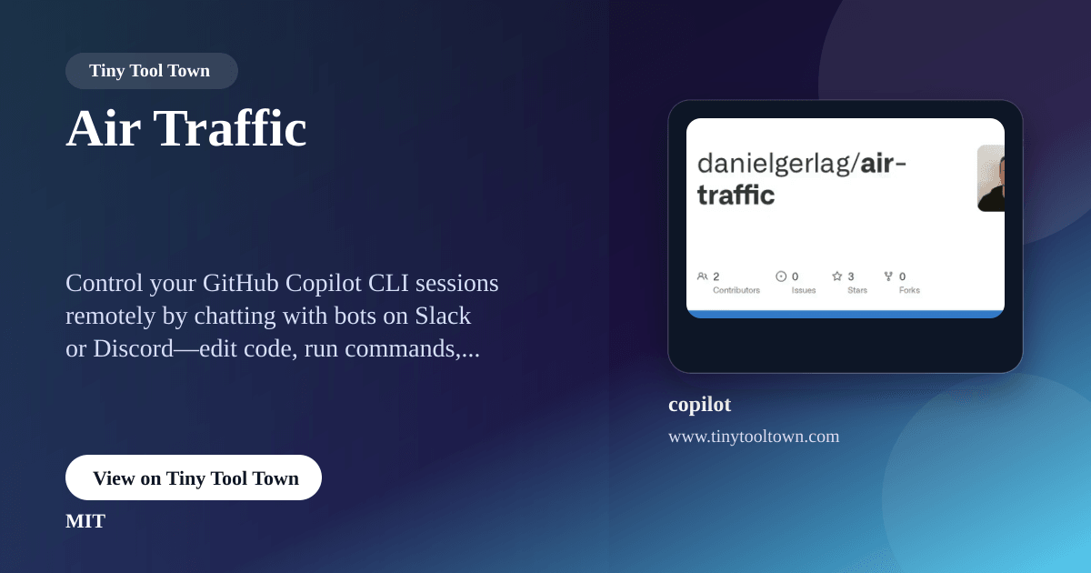 Air Traffic - Bridge local Copilot CLI sessions to a slack channel...