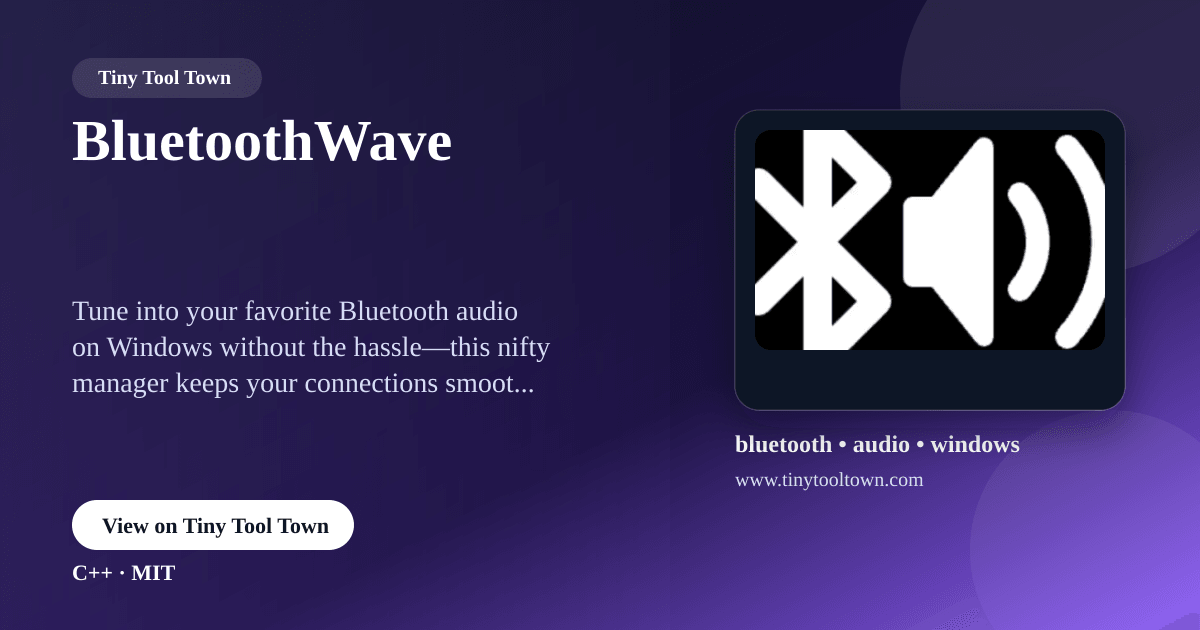 BluetoothWave - Bluetooth audio playback (A2DP Sink) connection man...