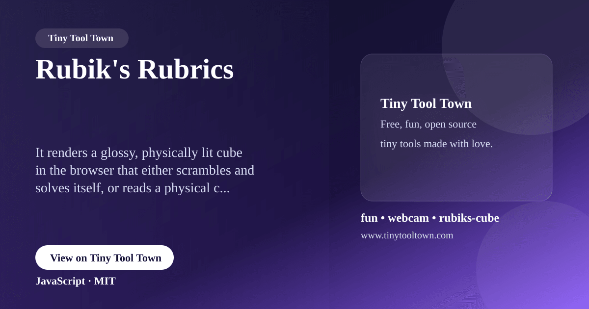 Rubik's Rubrics - Rubik's Rubrics is a self-contained 3D Rubik's Cu...